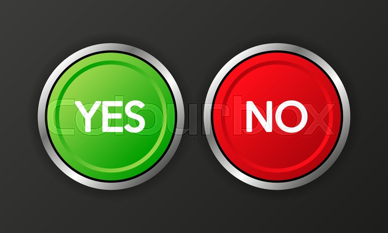 Yes No Button Flat