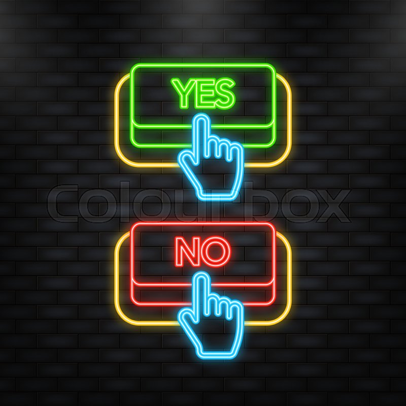 Yes No Button Flat