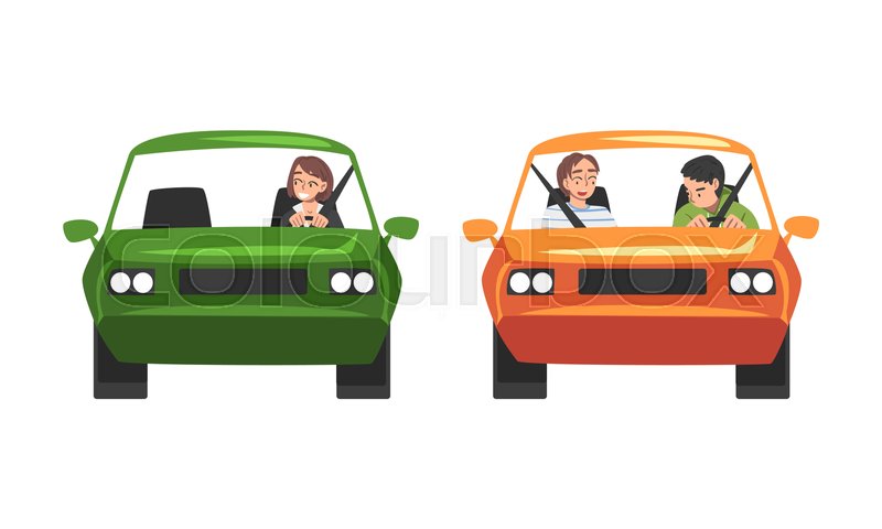 Clip Art Of People Driving A Car
