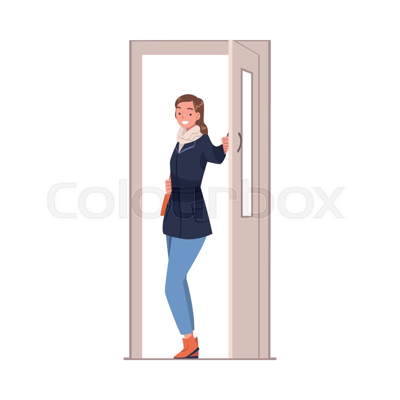 Girl Leaving House Clipart
