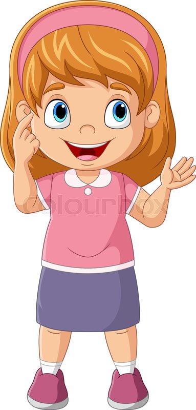 Thinking Cartoon Girl