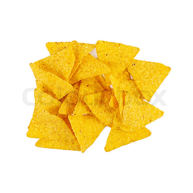 Cheese Nachos White Background