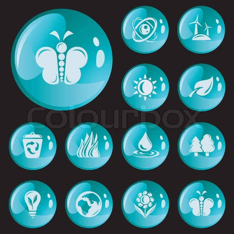 Environment button set | Stock vector | Colourbox