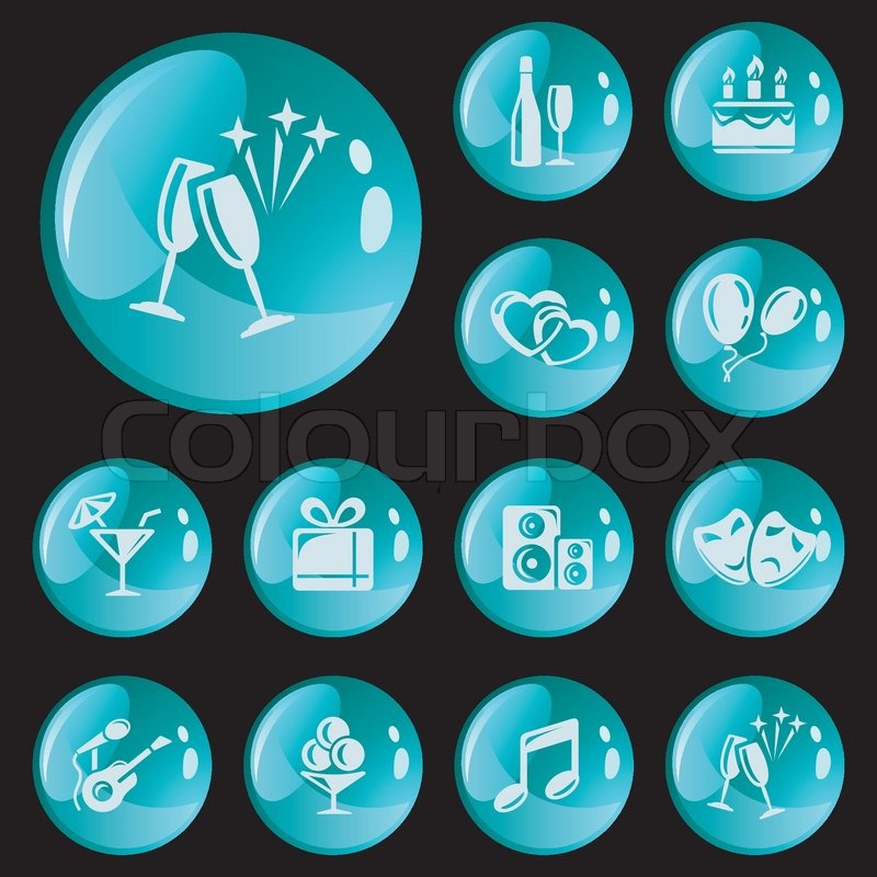 Party button set | Stock vector | Colourbox