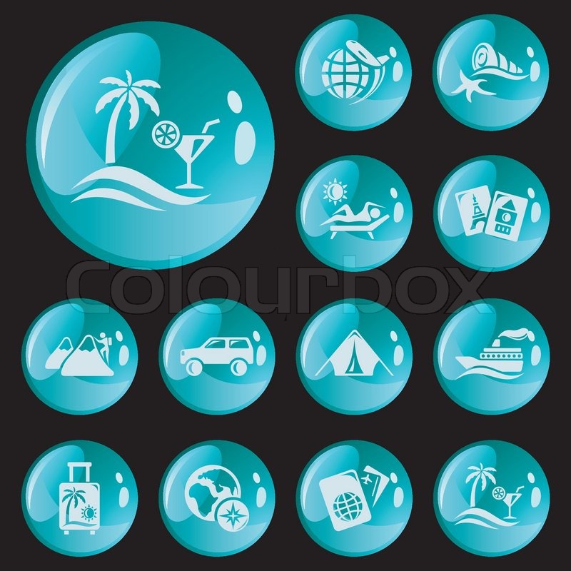 Vacations button set | Stock vector | Colourbox