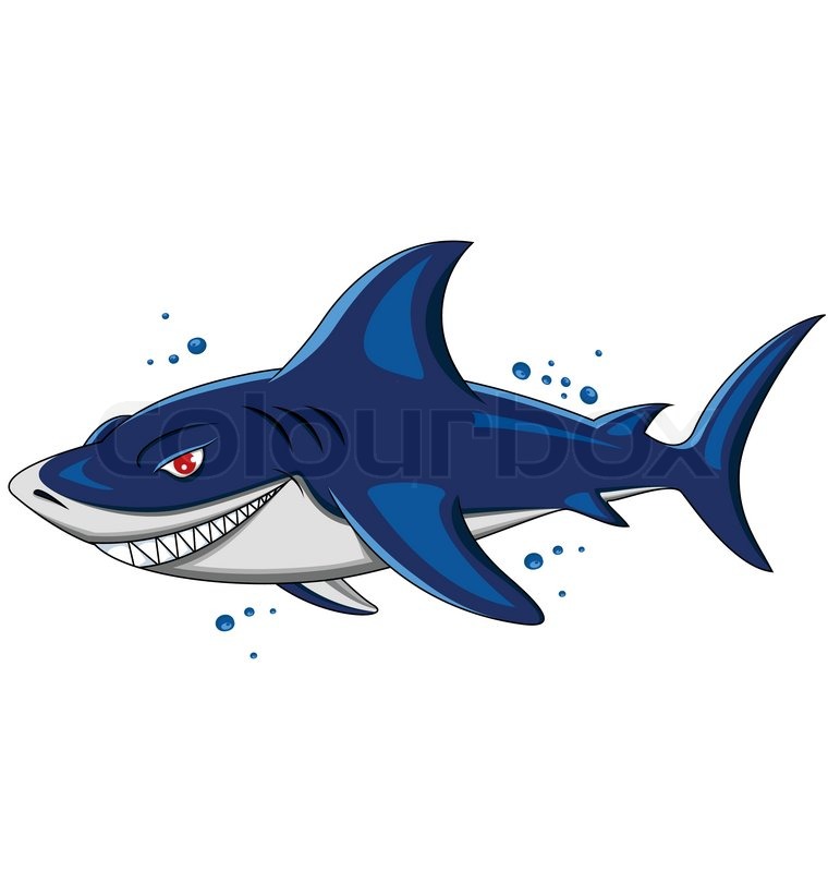 Vector illustration of angry shark | Stock vector | Colourbox