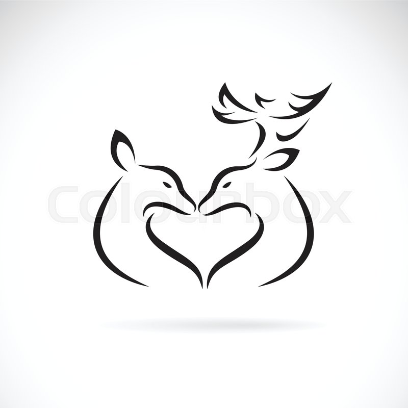 Deer Head Heart Symbols