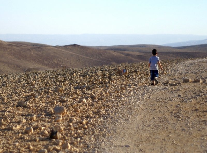 A child walking in desert | Stock Photo | Colourbox