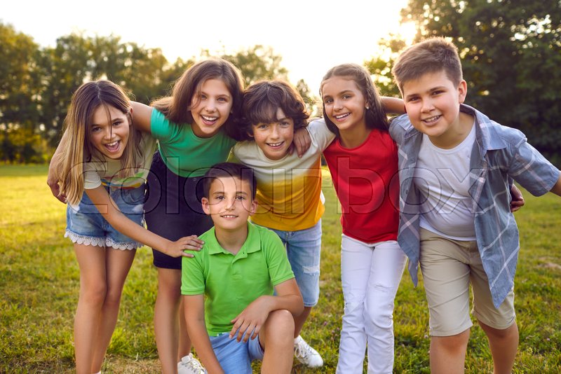Group Of Children Hugging