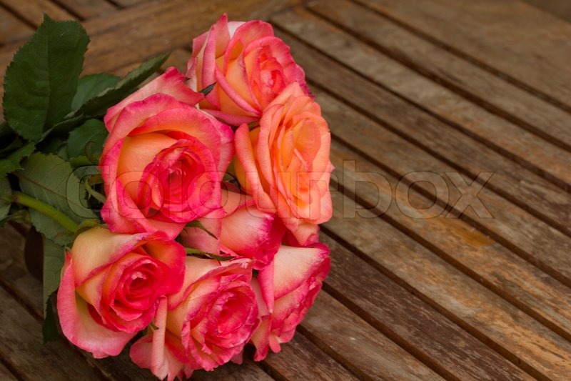 Bouquet von orange Rosen | Stock Bild | Colourbox