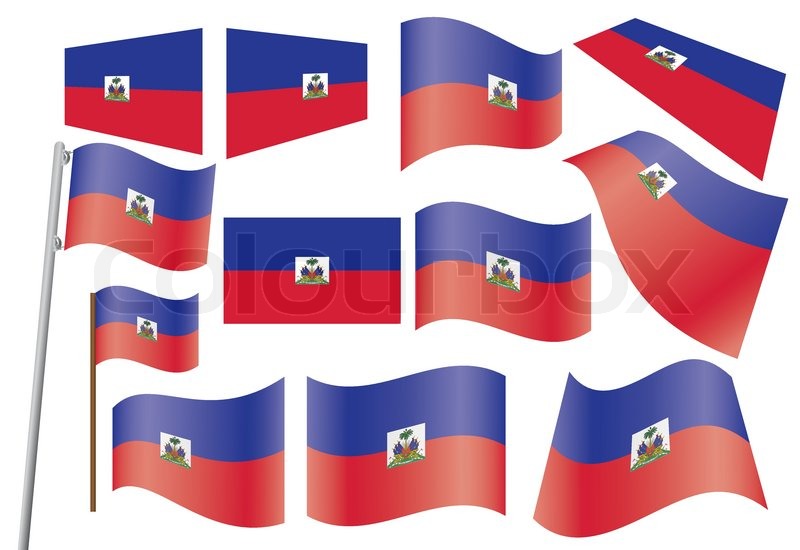 Sæt af flag Haiti vektor illustration | Stock vektor | Colourbox