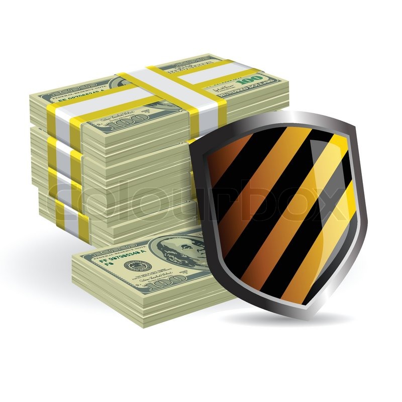 Security shield protecting money ... | Stock vector | Colourbox