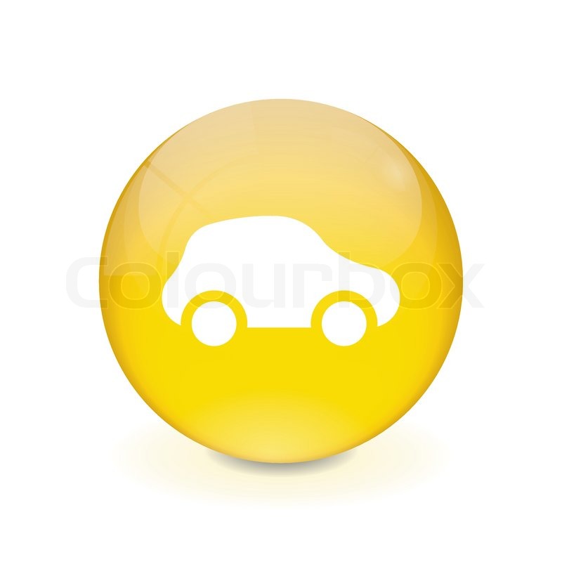 Round yellow button - Car icon | Stock vector | Colourbox