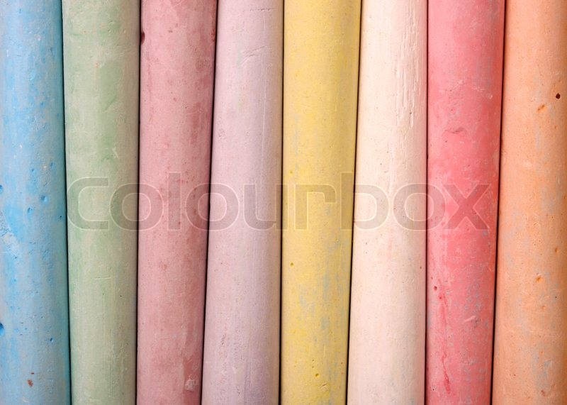 "Close up of multicolored chalk sticks ... | Stock image | Colourbox