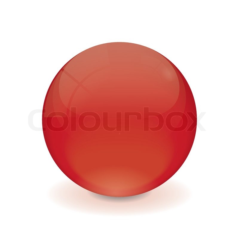 Rund rød knap | Stock vektor | Colourbox