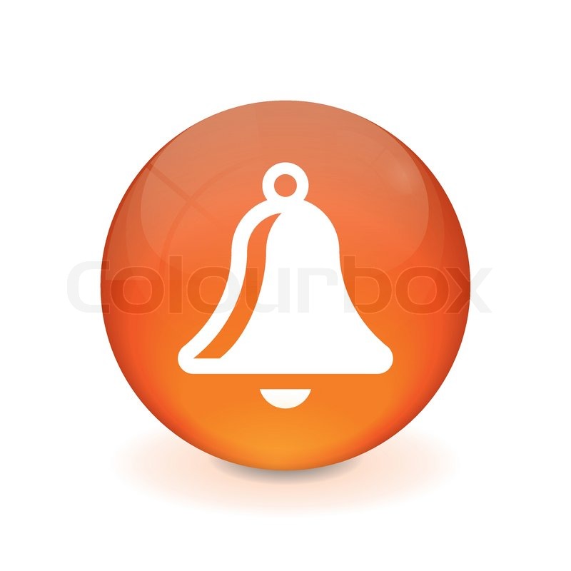 Round orange button - Christmas bell ... | Stock vector | Colourbox