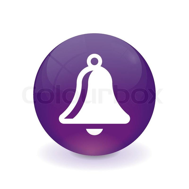 Round purple button - Christmas bell ... | Stock vector | Colourbox