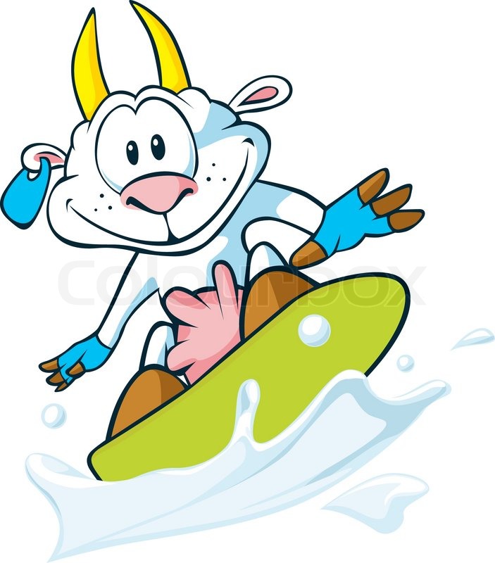 Goat surfing | Stock vector | Colourbox