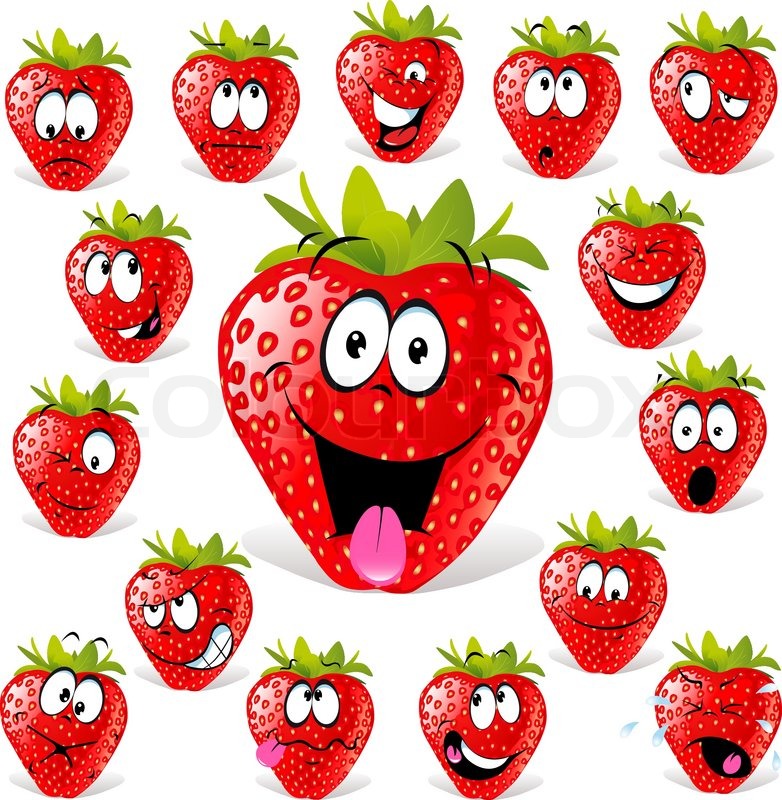 Strawberry cartoon | Stock vector | Colourbox