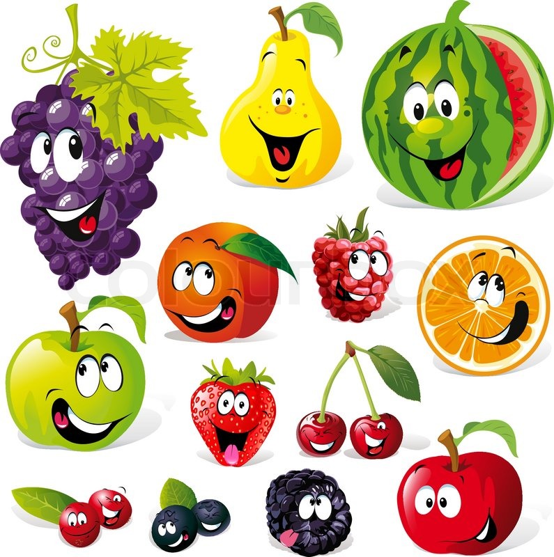 Funny fruit cartoon | Stock-Vektor | Colourbox