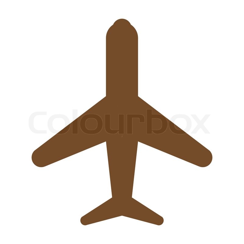 Icon - plane - brown | Stock vector | Colourbox