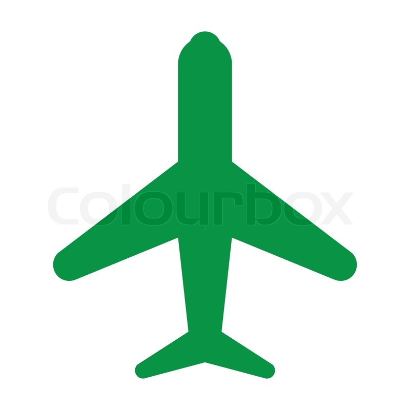 Icon - plane - green | Stock vector | Colourbox