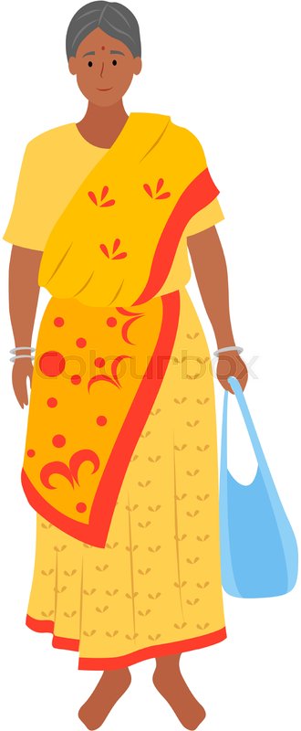 Old Native American Woman Cartoon