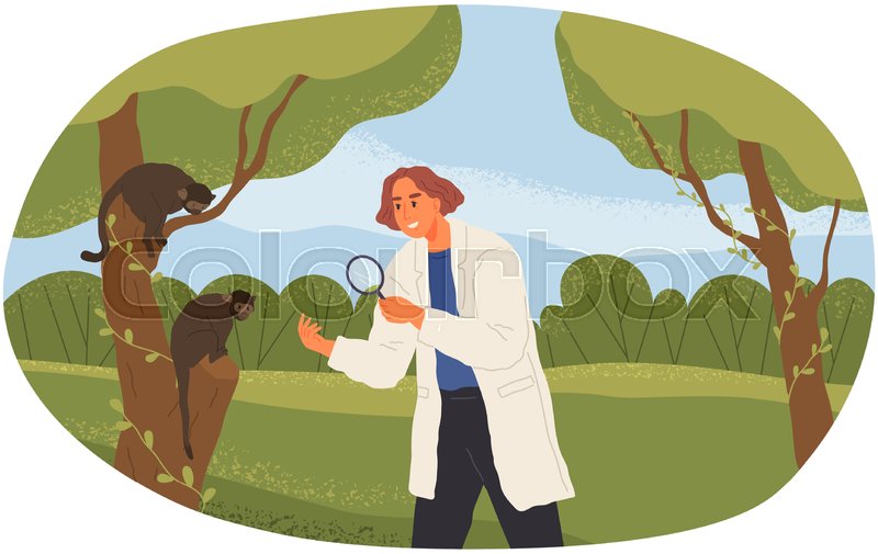 Scientist Observing Nature Clipart