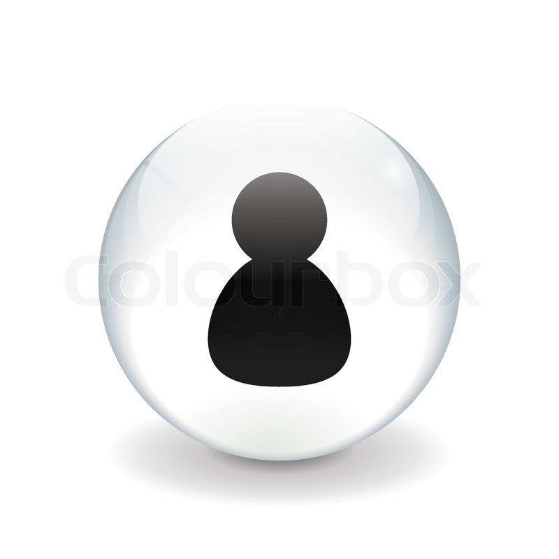 Round white button - user icon | Stock vector | Colourbox