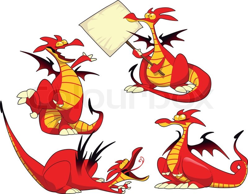 Funny dragons. | Stock vector | Colourbox