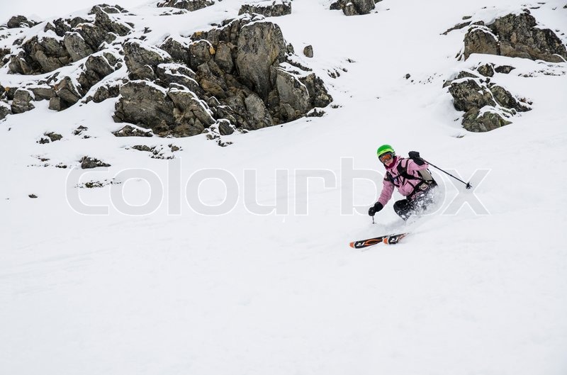 Female skier | Stock image | Colourbox