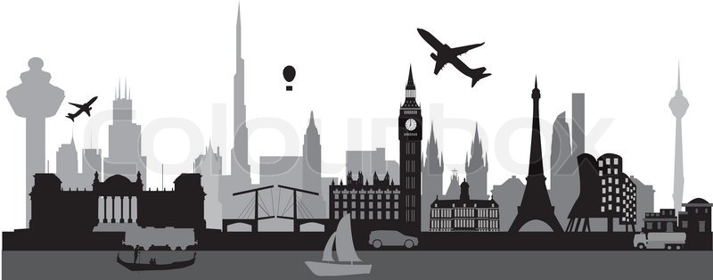 World Skyline Silhouette