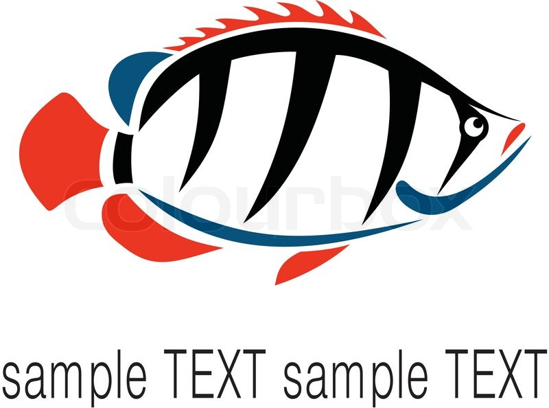 Vector image of an fish on white ... | Stock vector | Colourbox