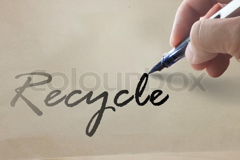 Hand write recycle word on recycle ... | Stock image | Colourbox