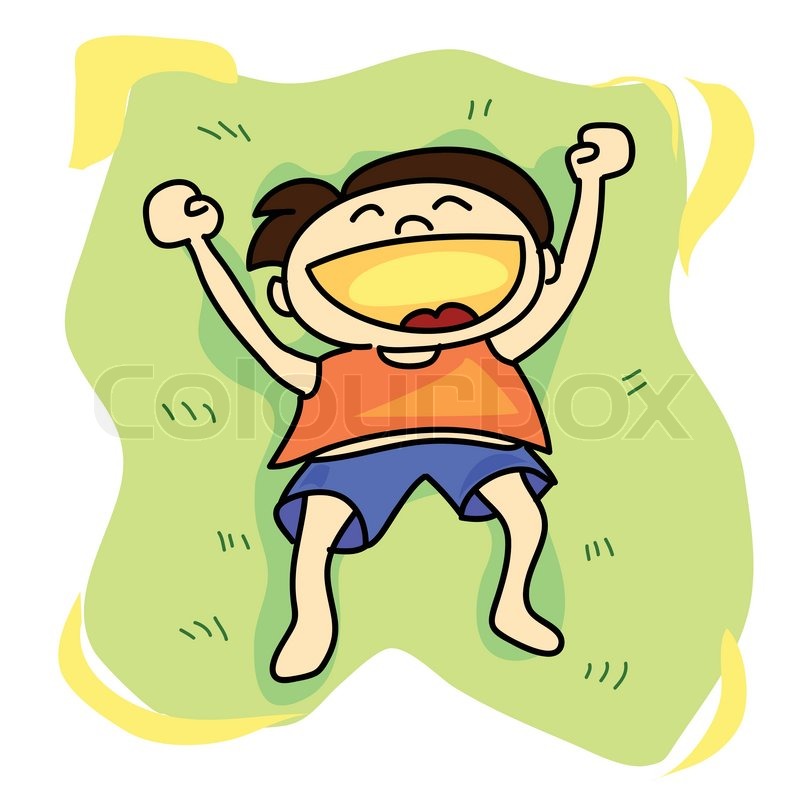 Happy kids cartoon hand-drawn | Stock vector | Colourbox