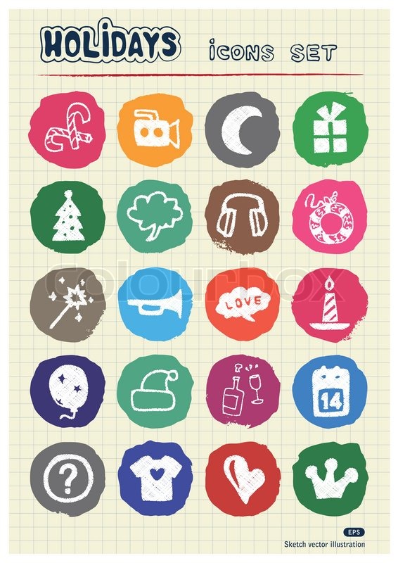 Holidays and celebration web icons set ... | Stock vector | Colourbox
