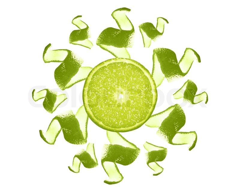 Peel and slice of lemon formed sun ... | Stock image | Colourbox