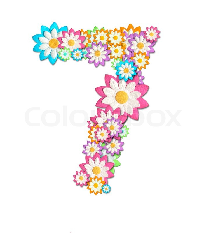 Number7 create from flower isolated on ... | Stock image | Colourbox