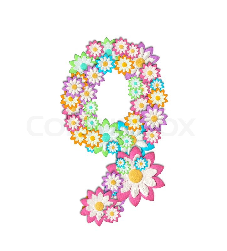 Number 9 create from flower isolated on ... | Stock image | Colourbox