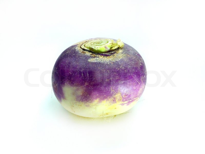 Purple headed turnips on white ... | Stock image | Colourbox