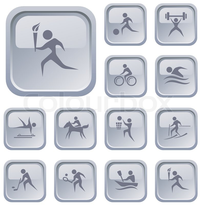 Sport button set | Stock vector | Colourbox