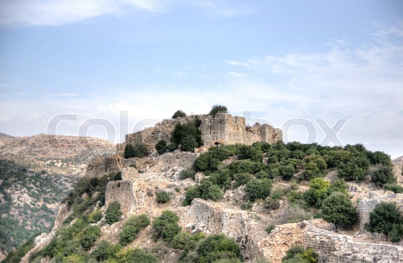 Israeli landscape with castle and sky | Stock image | Colourbox