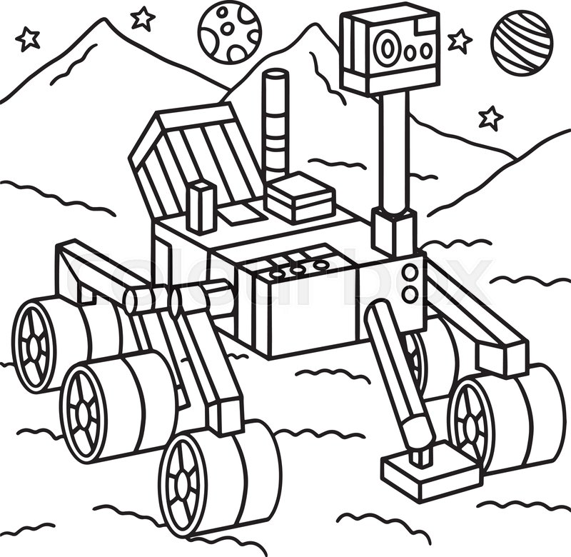 Mars Rover Curiosity Simple Drawing