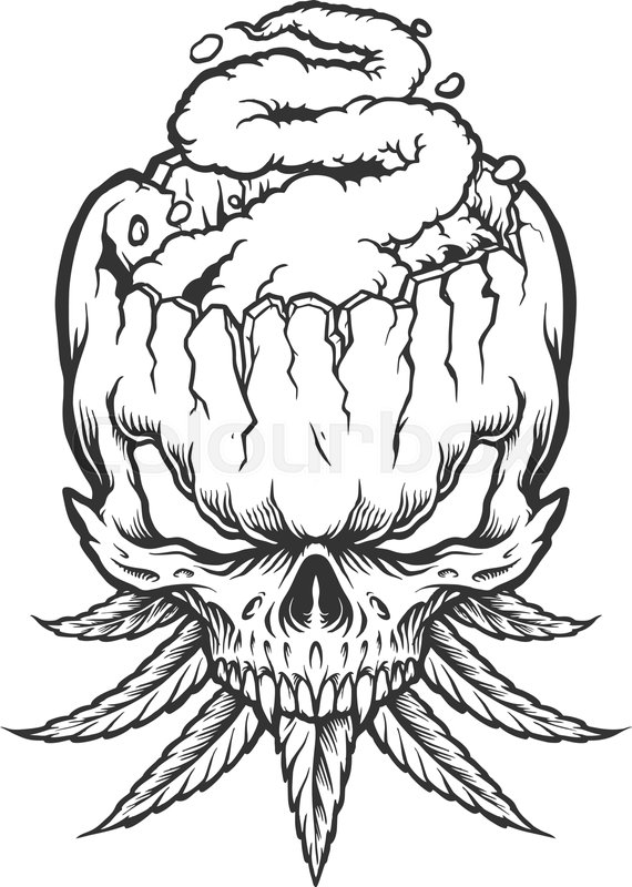 Skull Drawings With Weed