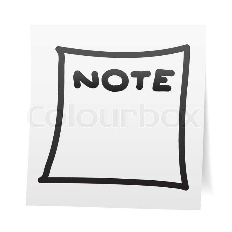 Hand draw cartoon on paper note | Stock vector | Colourbox