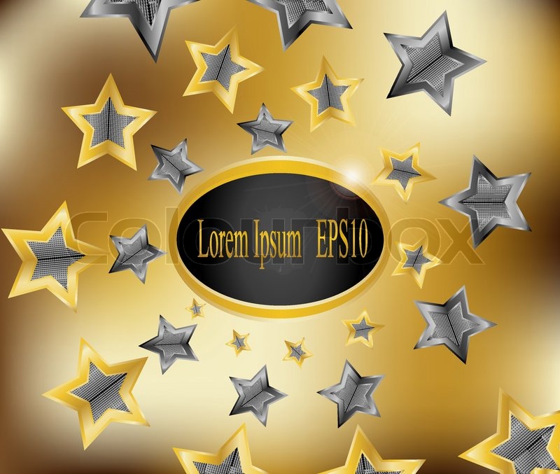 Gold star banner vector illustration | Stock vector | Colourbox