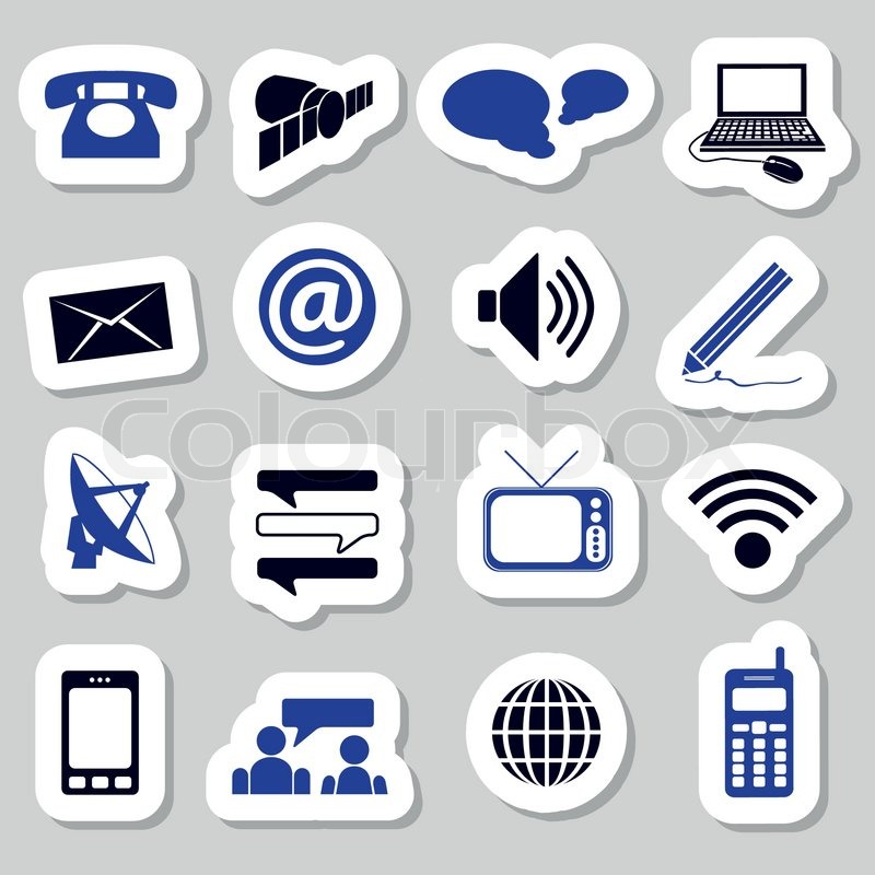 Communication stickers | Stock vector | Colourbox