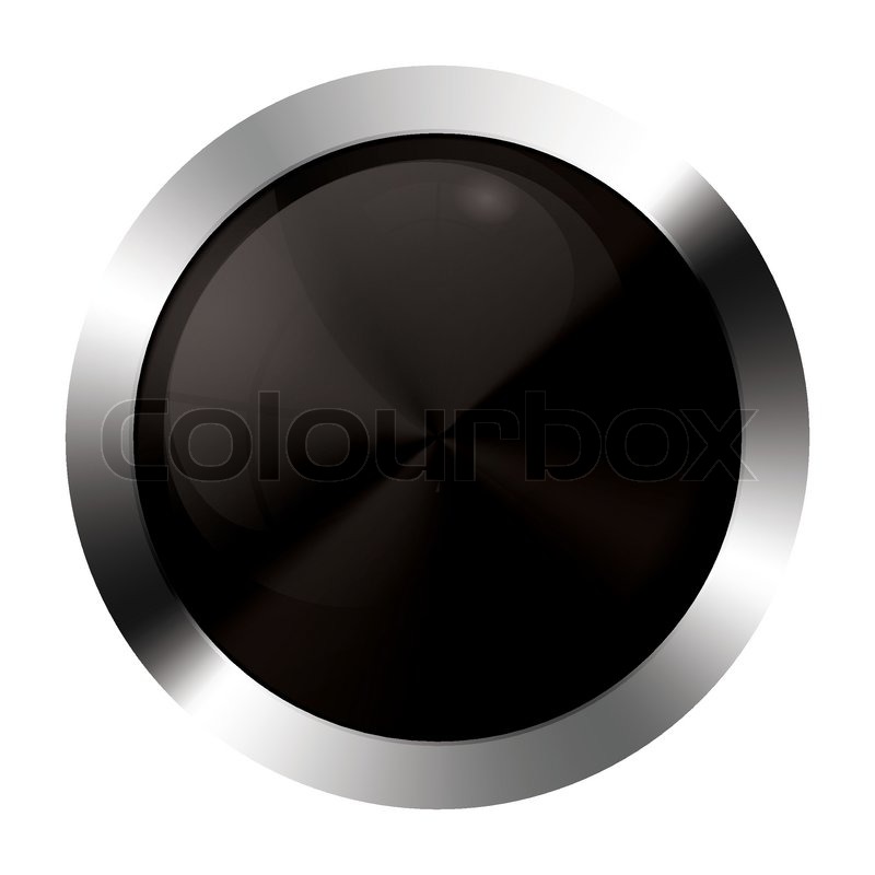 Round metal glass button - black | Stock vector | Colourbox