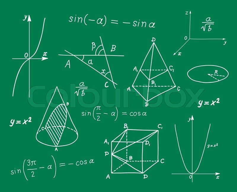 Mathematics - geometric shapes and ... | Stock vector | Colourbox