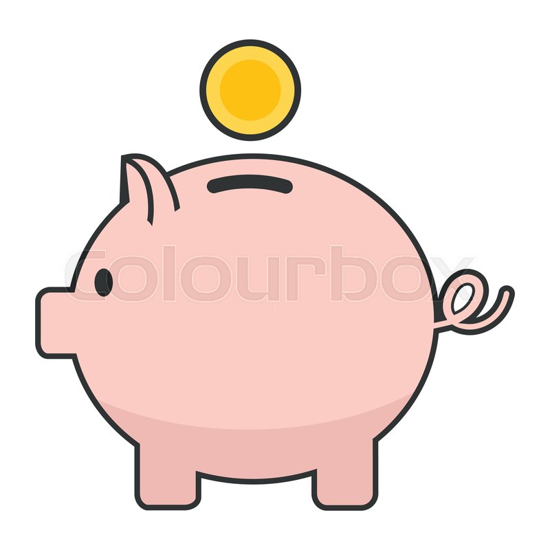 Cute Piggy Bank Clipart
